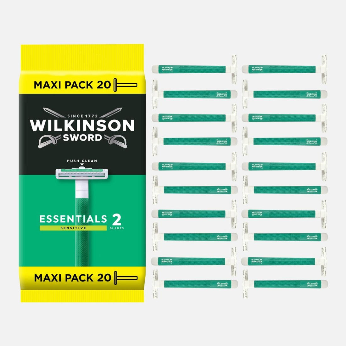 Essentials 2 Sensitive Disposable Razor 20 pack – Wilkinson Sword
